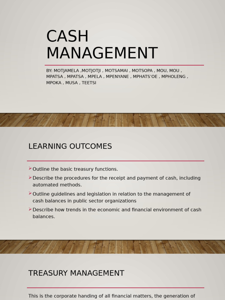 Cash Management | PDF | Banks | Cash