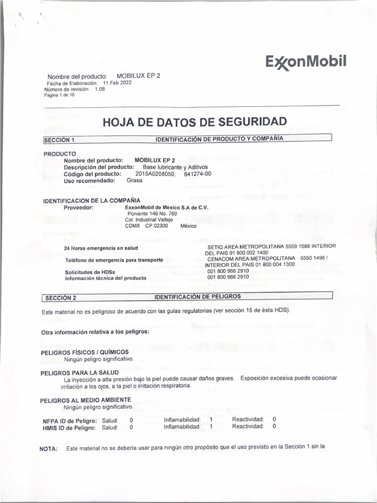 Ficha Técnica Grasa de Grado Alimenticio | PDF