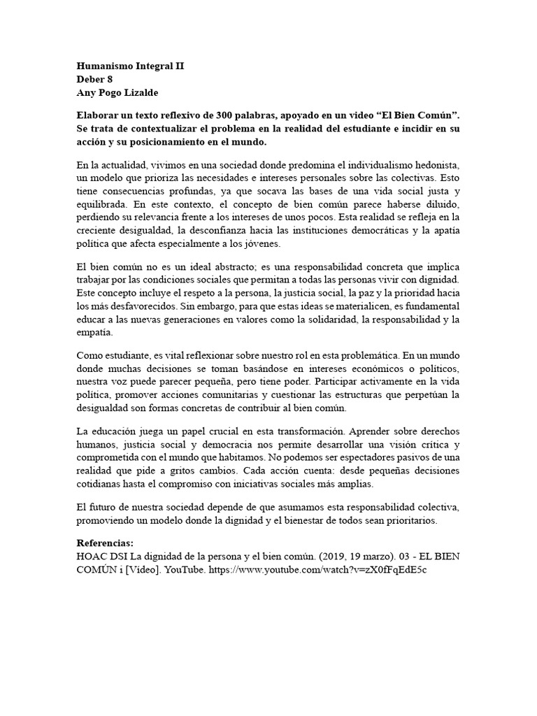 Humanismo Integral II - 8 | PDF