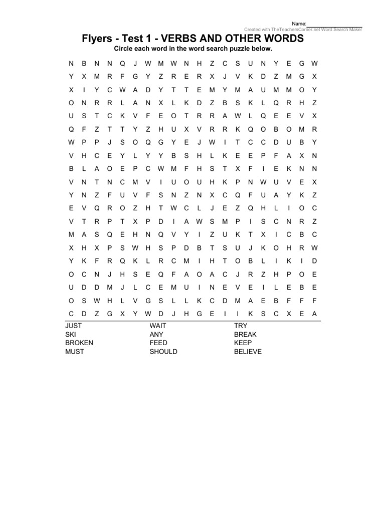 Homework 2 - Vocab - Wordsearch | PDF