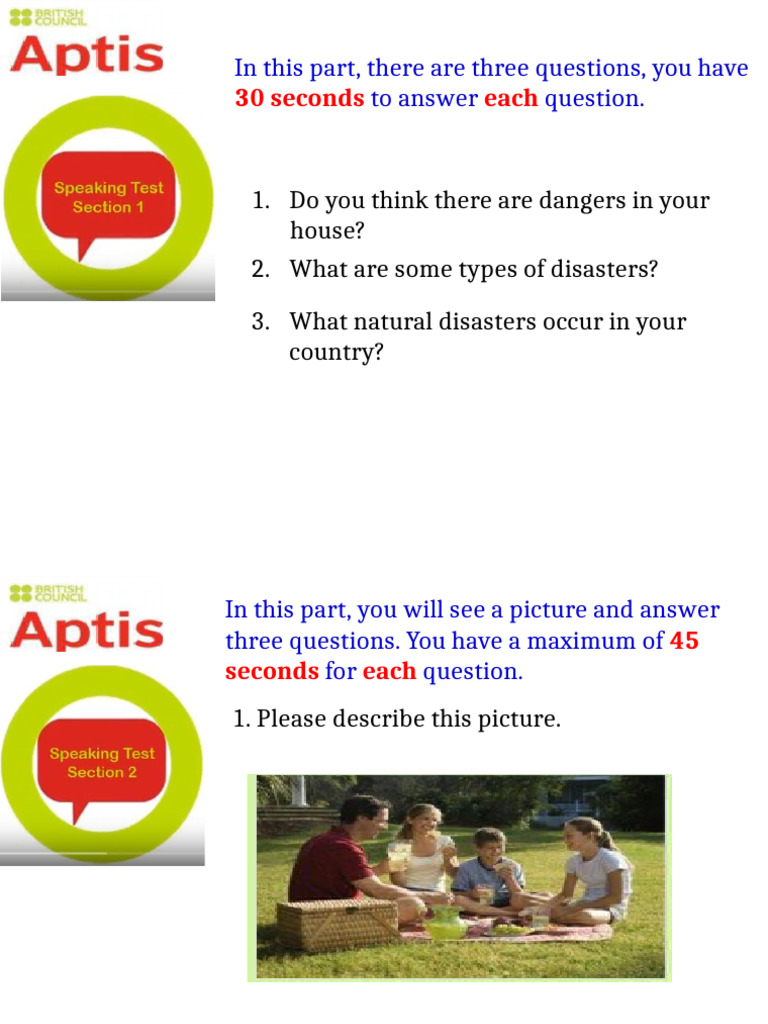 [EIC 6] Aptis Speaking Practice Test 5 | PDF