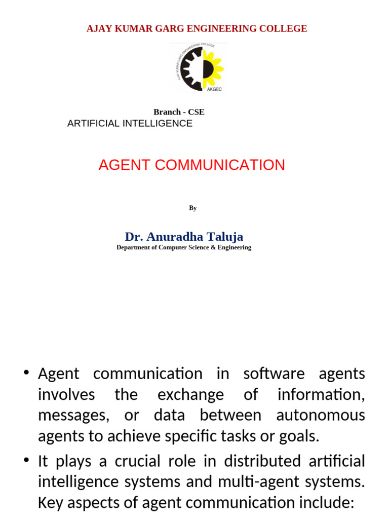Agent Communication | PDF | Semantics | Artificial Intelligence