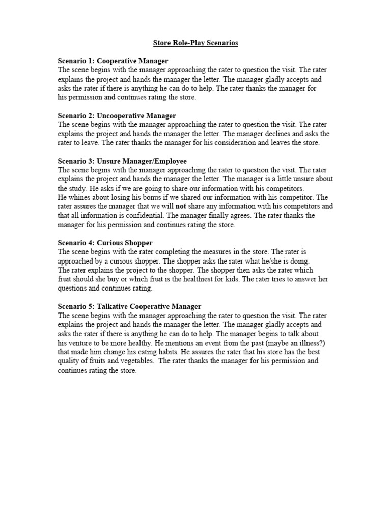 Retail Role-Play Scenarios Guide | PDF