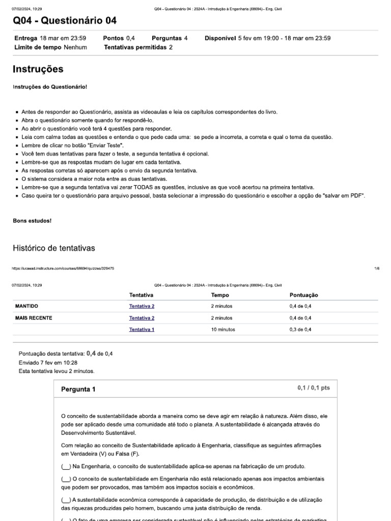Q04 - Questionario 04 | PDF