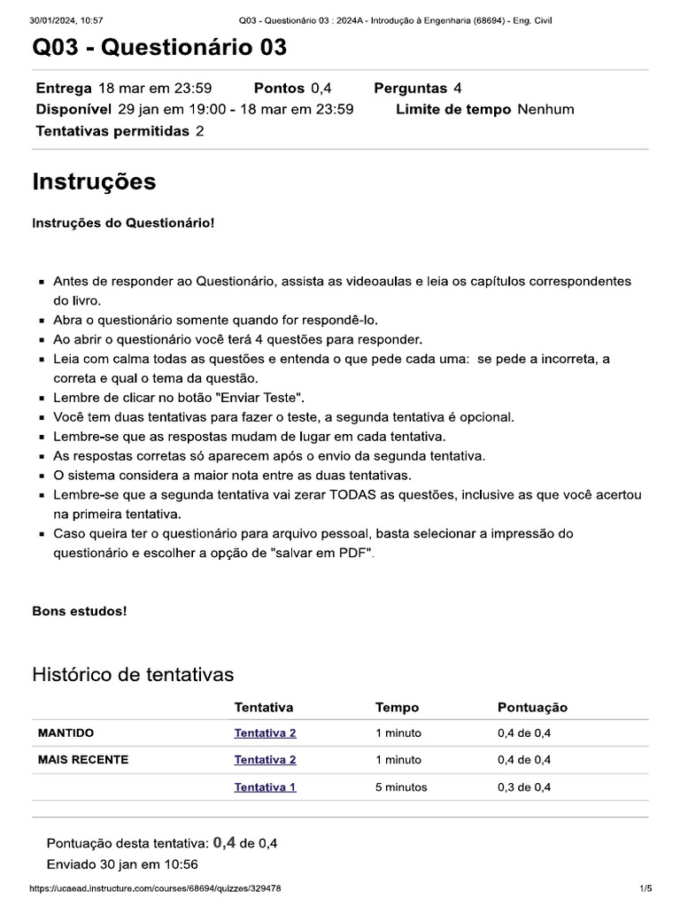 Q03 - Questionario 03 | PDF