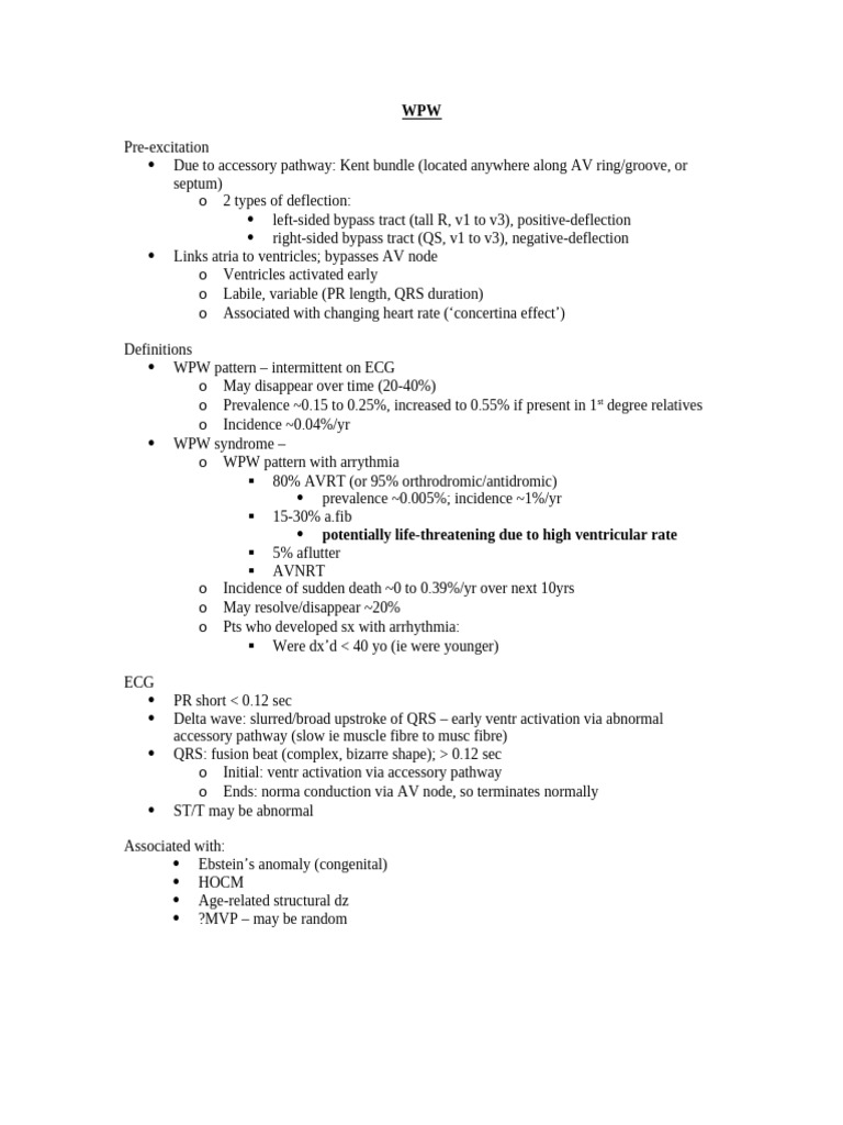 CARDIO 20 - WPW | PDF | Cardiovascular Physiology | Cardiac ...