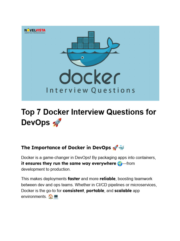 Docker Interview Questions | PDF | Systems Engineering | Computer Engineering