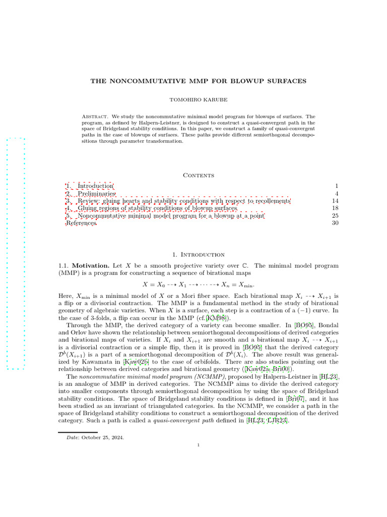 Noncommutative MMP for Blowup Surfaces | PDF | Mathematical Structures ...