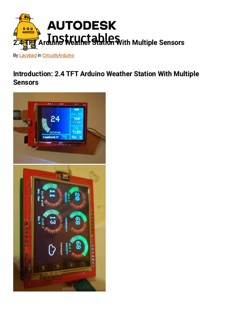 2.4 TFT Arduino Weather Station With Multiple Sensors _ 7 Steps ... 2.4 TFT Arduino Weather Station With Multiple Sensors _ 7 Steps ...