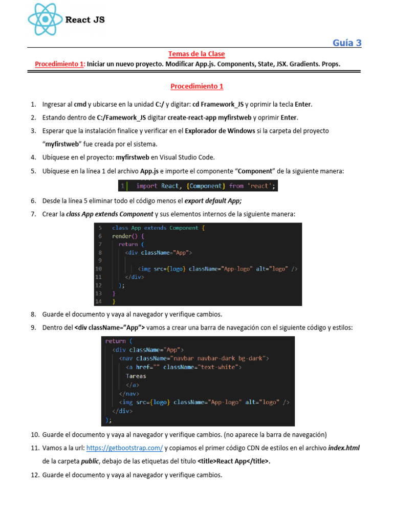 Guia 3 - React JS | PDF | Archivo de computadora | Informática