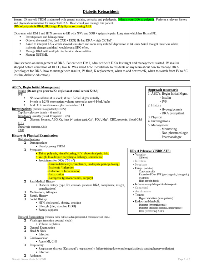 DKA & HONK | PDF | Diabetes | Human Diseases And Disorders