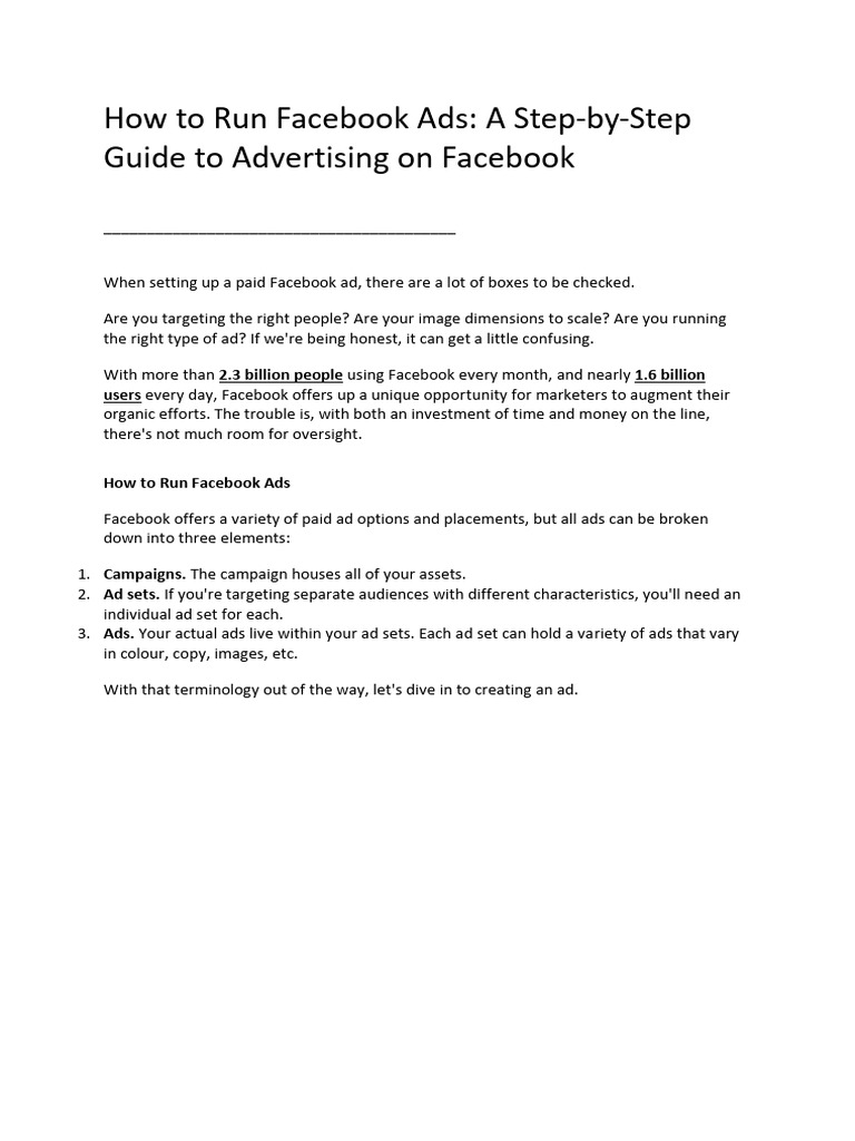 2. Module 3 - Facebook Ads Beginner course (with images) | PDF ...