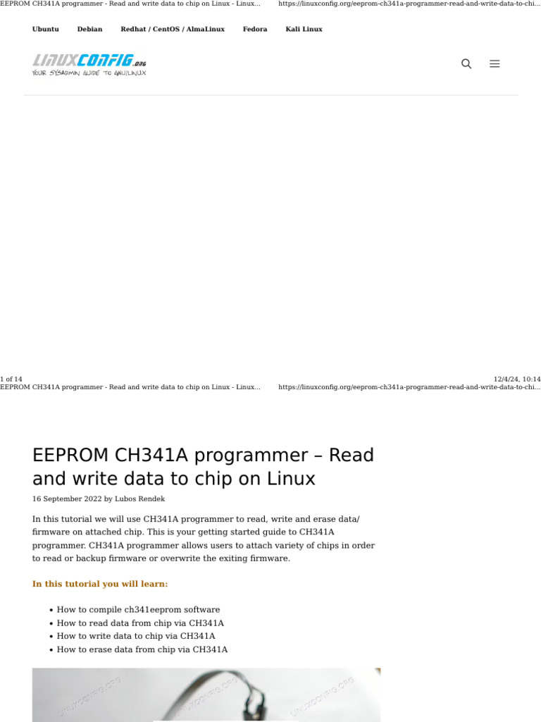 Eeprom Ch341a Programmer Read And Write Data To Chip On Linux 7116
