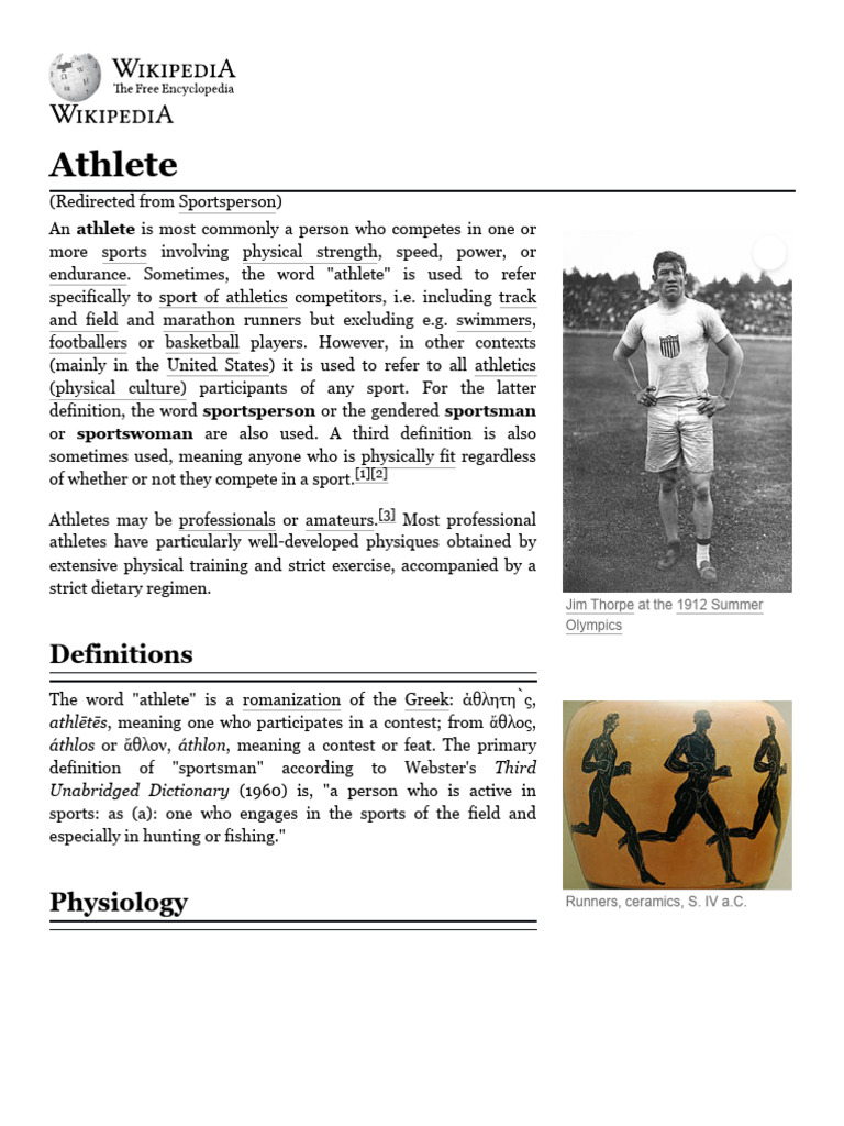 Sports Recovery-Athlete - Wikipedia | PDF | Athlete | Sports