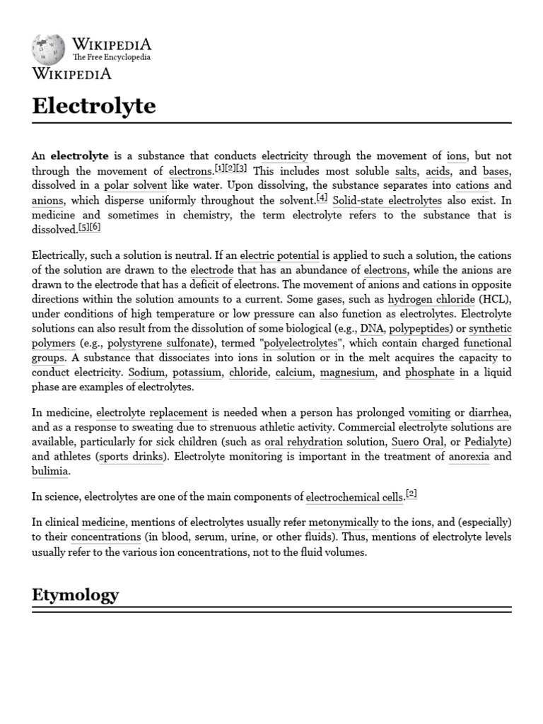 Sports Recovery-Electrolyte - Wikipedia | PDF | Electrolyte | Applied ...