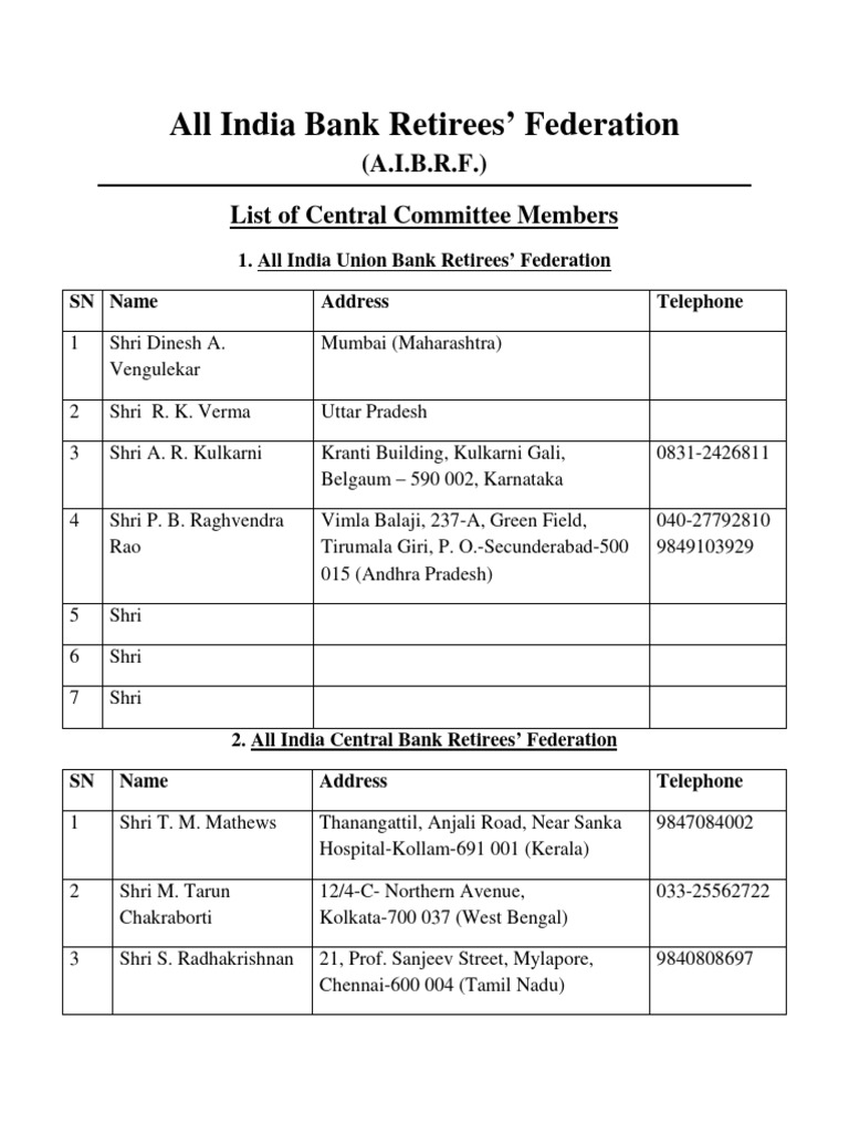 Microsoft Word - List - of - Central - Committee - Members | PDF