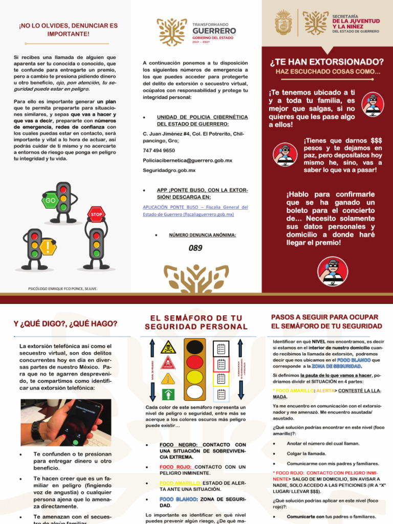 Tríptico Final Semáforo de La Seguridad Personal | PDF