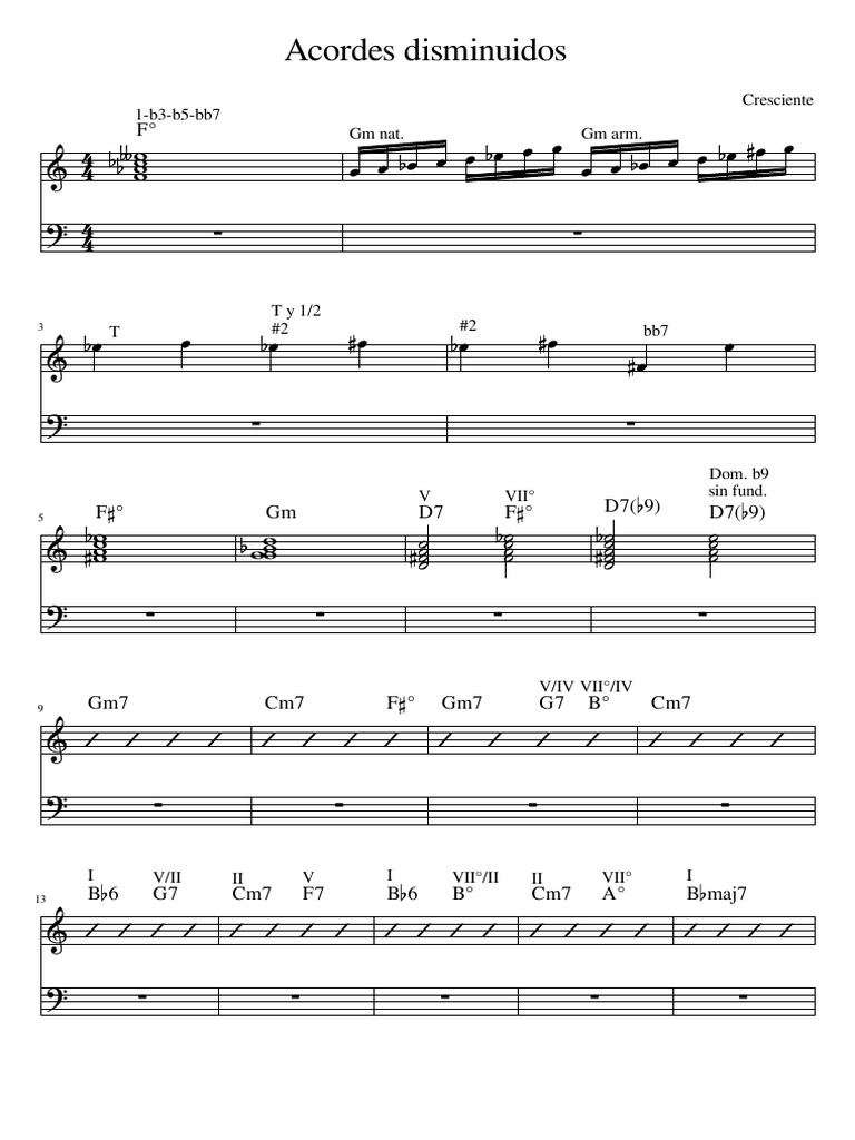 Acordes-disminuidos | PDF | Armonía | Tecnicas musicales