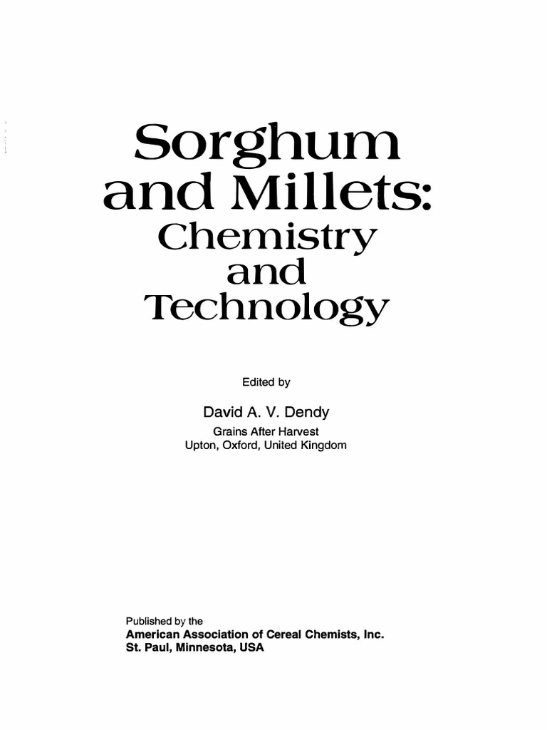 Sorghum & Millets Chemistry and Technology 1-9 | PDF | Agriculture | Crops