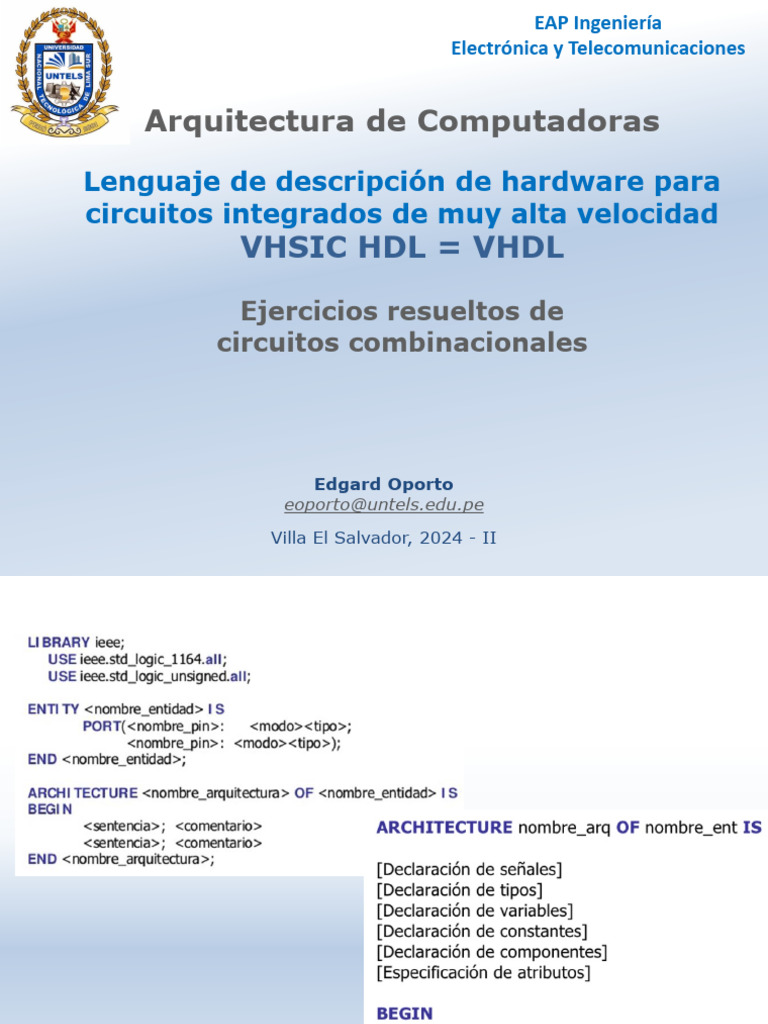 04 C - Ejercicios 2 Circuitos Combinacionales | PDF | Vhdl | Ciencias de la Computación