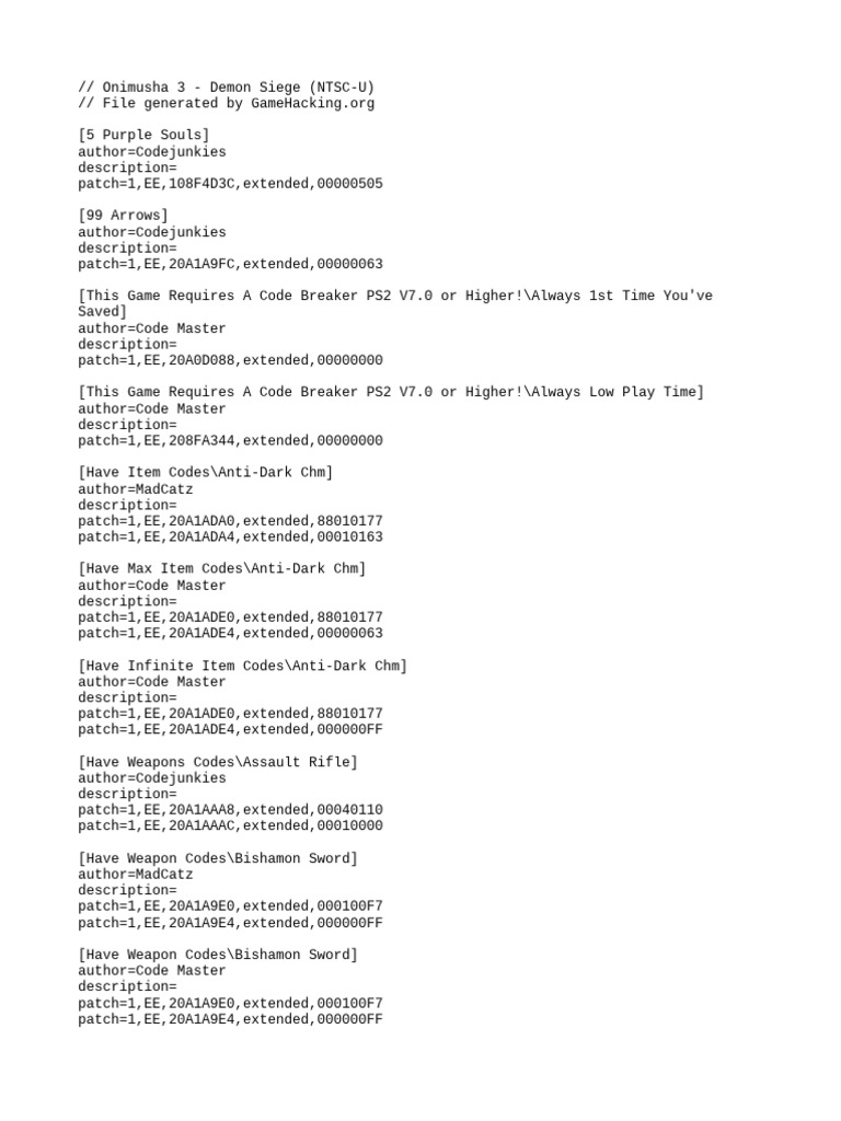 SLUS-20694.pnach | PDF