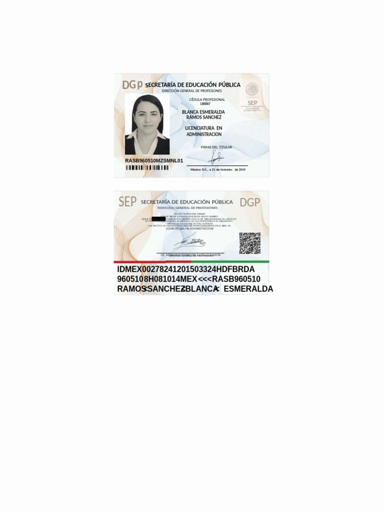 Cédula Profesional de Administración | PDF