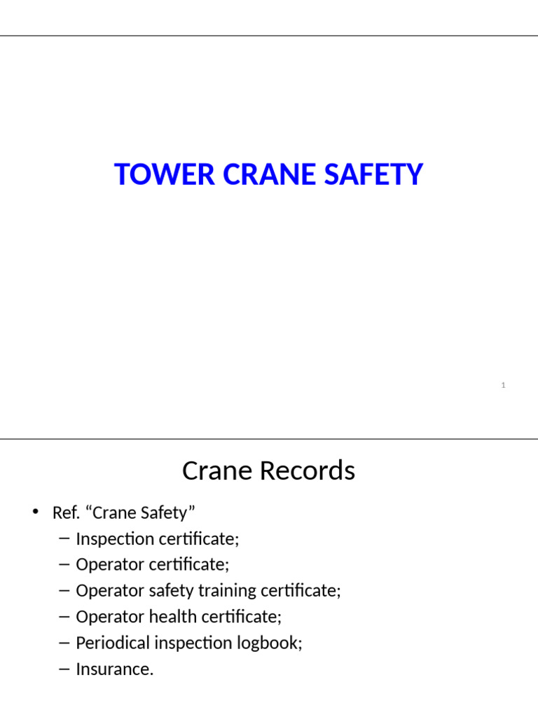 Tower Crane Safety | PDF