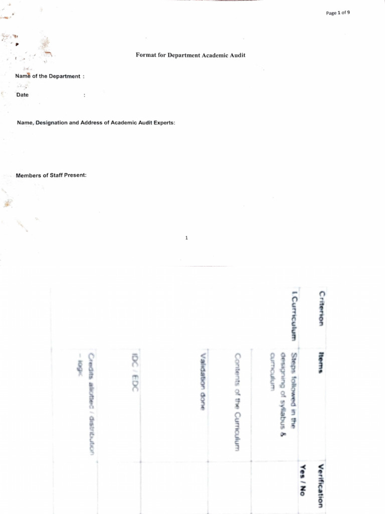 Academic and Administrative Audit Format | PDF | Inquiry