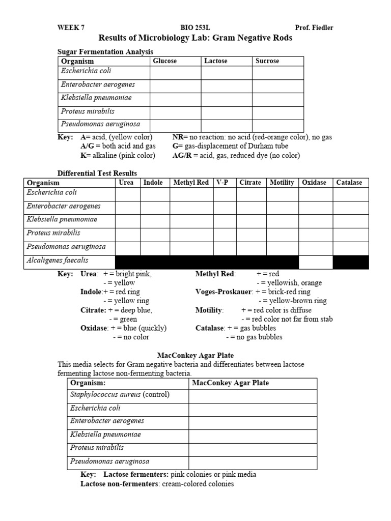 BIO253L WEEK 7 Data Record Sheet | PDF
