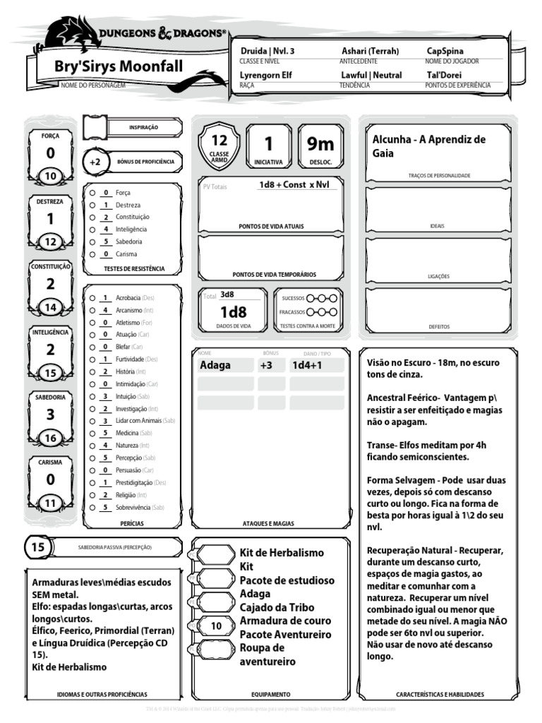 Bry'Siris Moonfall - Tal' Dorei | PDF | Druida
