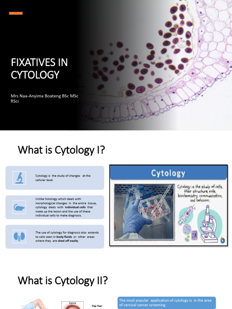 Fixatives in Cytology (1) | PDF | Cytopathology | Fixation (Histology)