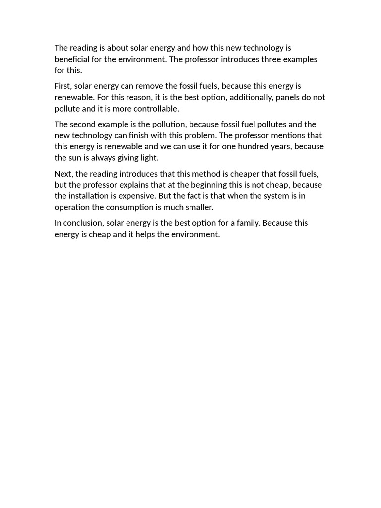 Writing - Solar Energy | PDF