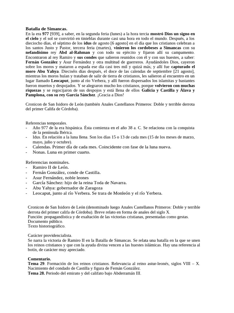 Batalla de Simancas | PDF