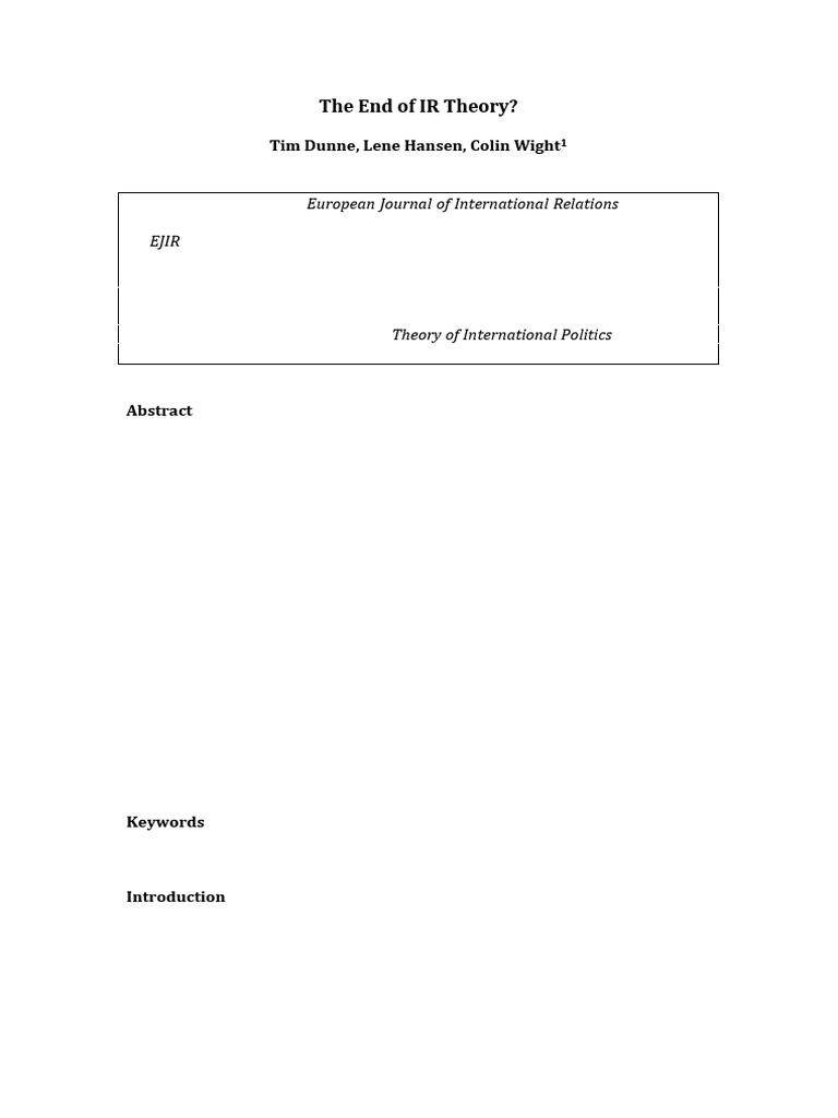 Dunne, T. Et Al. (S.F.) - The End of The IR Theory | PDF | Theory ...
