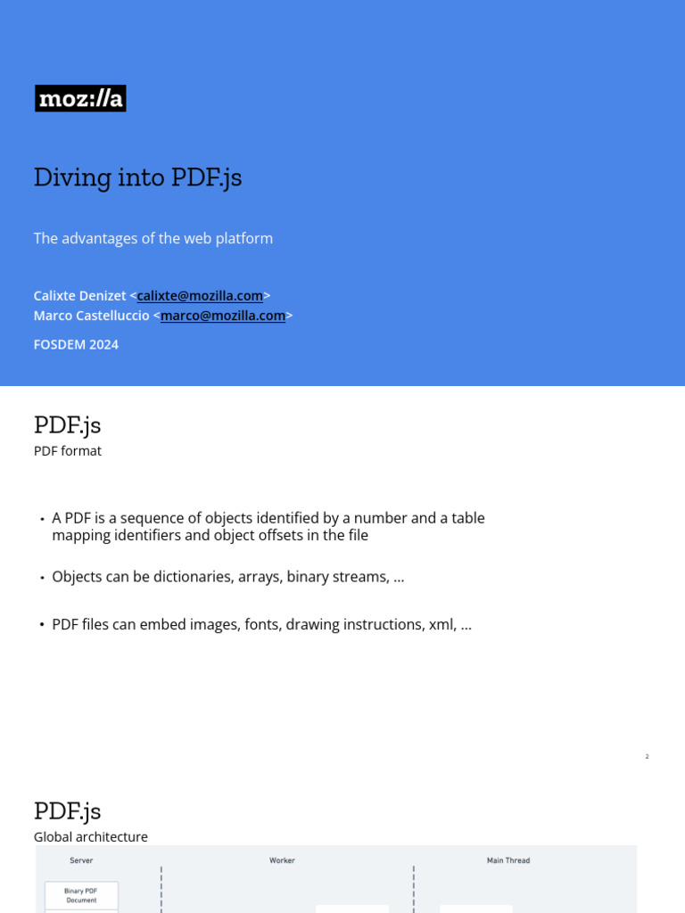 FOSDEM 2024 - Diving Into PDF Js - The Advantag 6ZvDCeZ | PDF