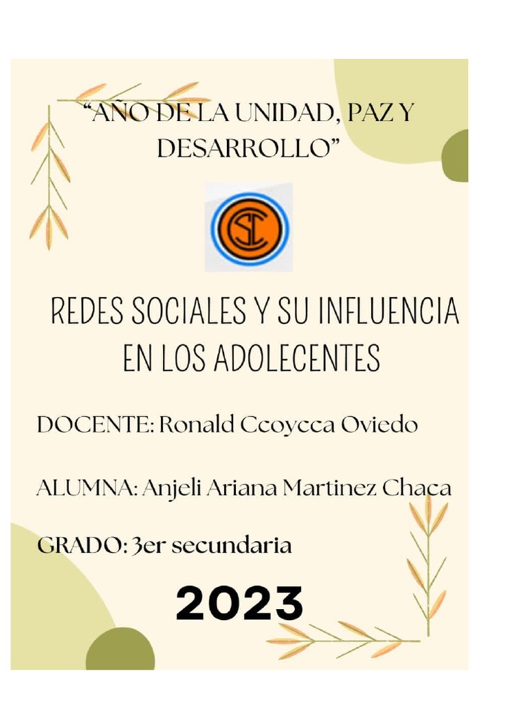 Monografía | PDF | Servicio de redes sociales | Adolescencia