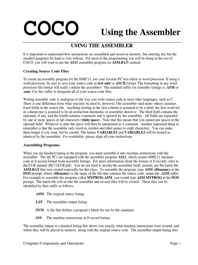 Assembler | PDF | Assembly Language | String (Computer Science)