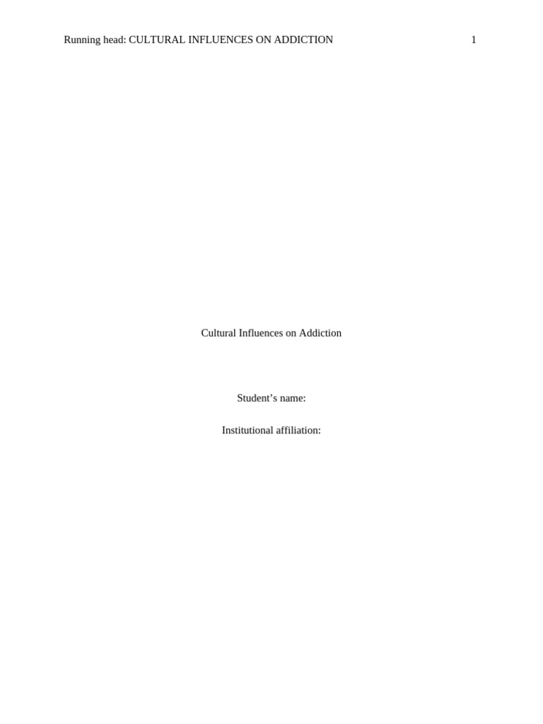 Cultural Influences On Addiction | PDF | Substance Abuse | Substance ...