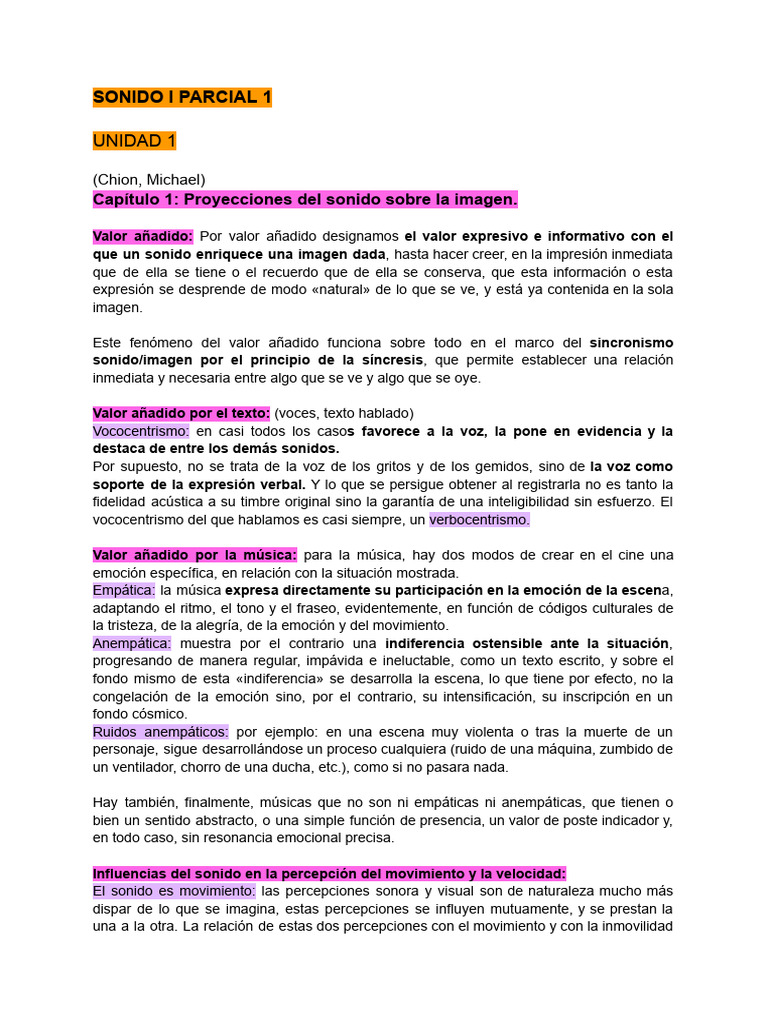 Resumen Sonido | PDF | Sonido | Percepción