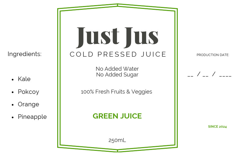 Just Jus Bottle Label | PDF