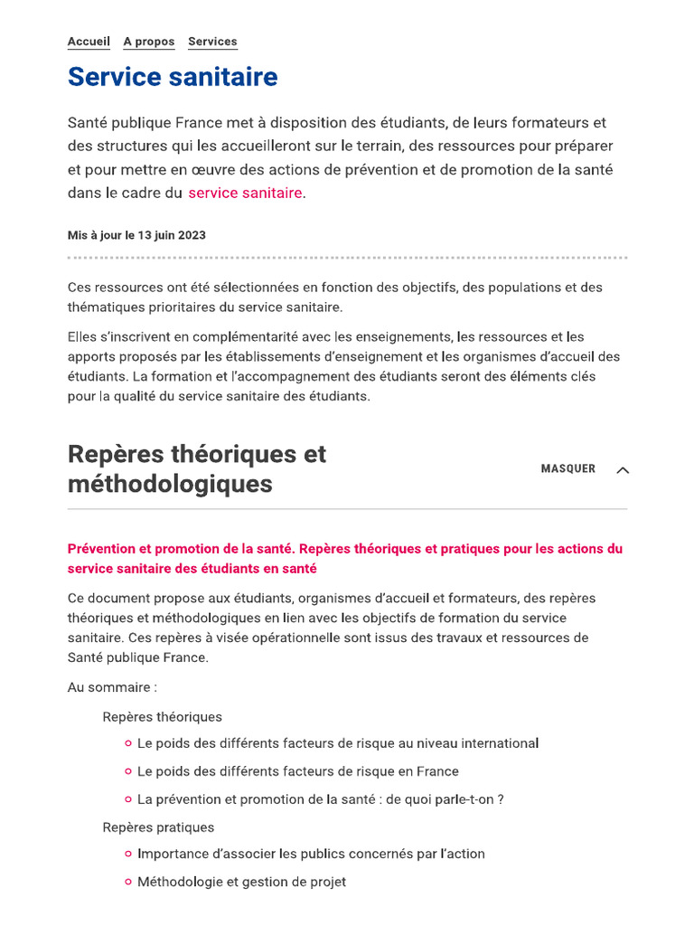 Service Sanitaire | PDF