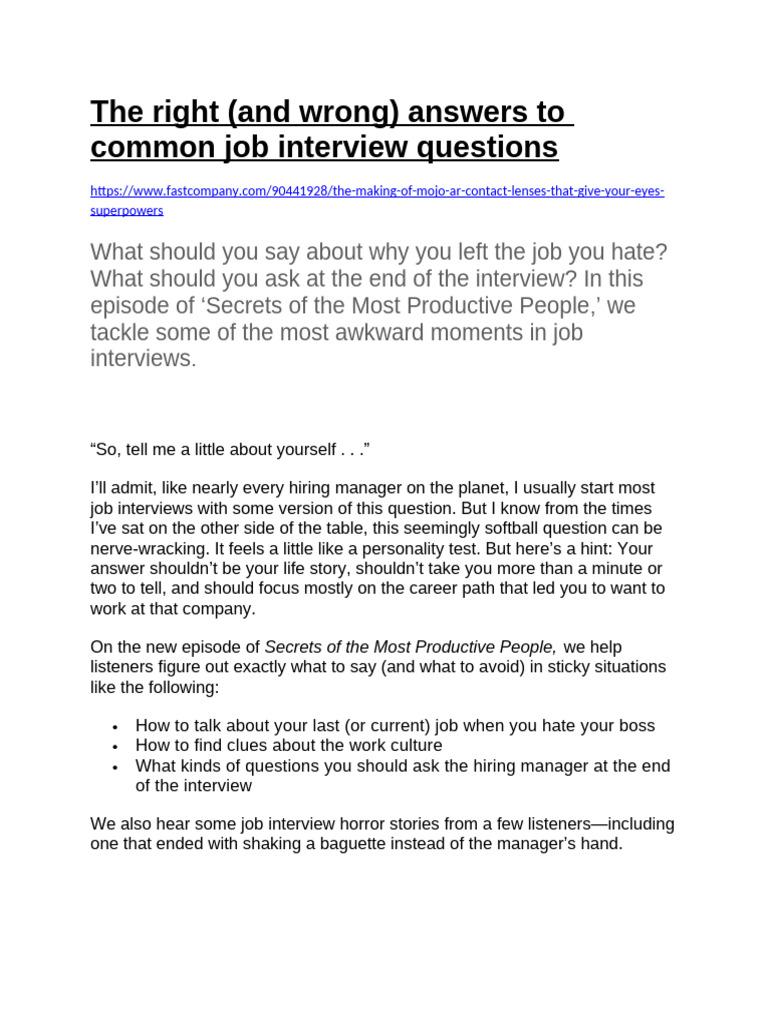 Three Ways To Make A Good Impression at A Job Interview | PDF | Job ...