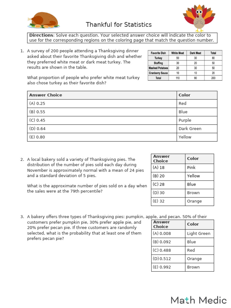 Thankful For Statistics AP Statistics Math Medic C52f5914e8 | PDF ...