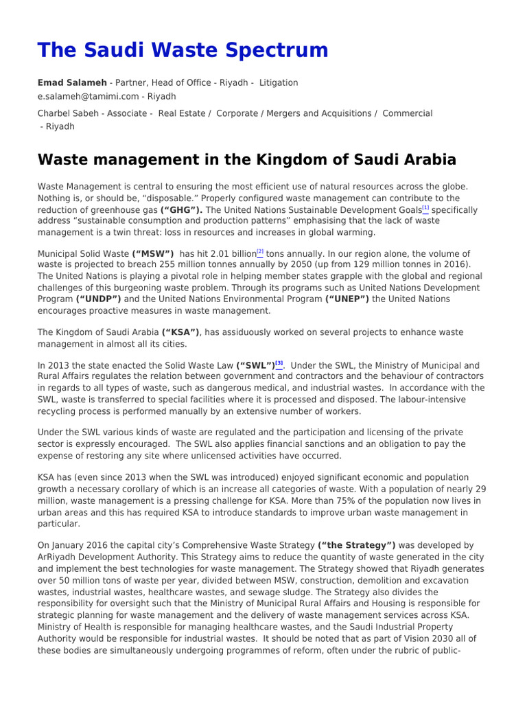 The Saudi Waste Spectrum | PDF | Waste Management | Waste