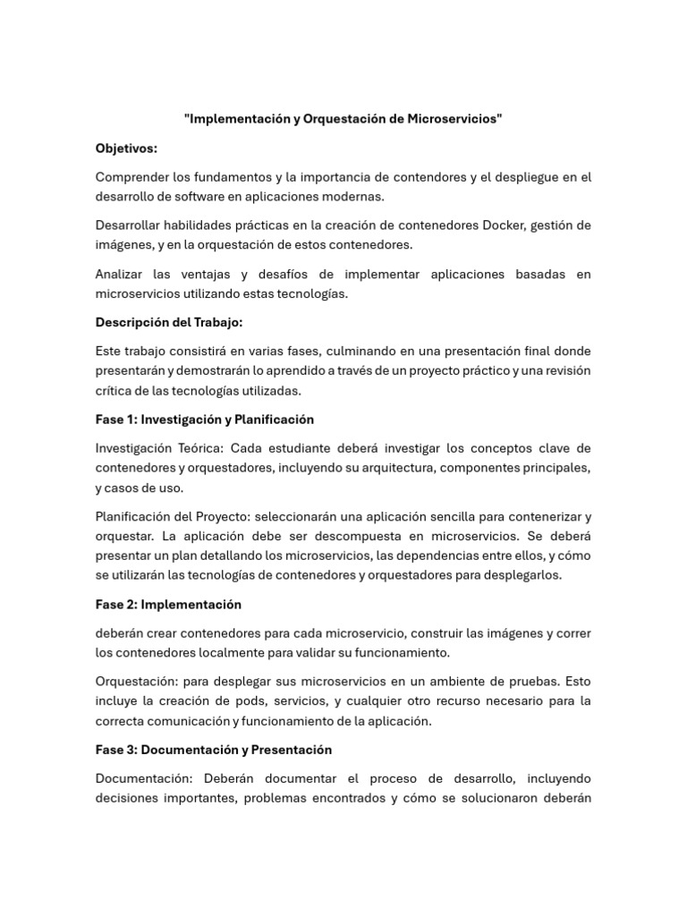 Orquestación de Microservicios en la Nube | PDF | Ingeniería de ...