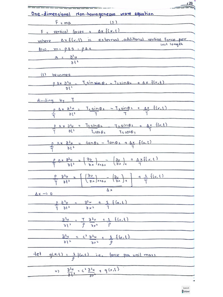Non-Homogeneous Wave Equations | PDF