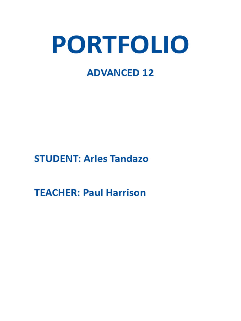 Portfolio Advanced 12 Pdf Water Water Pollution