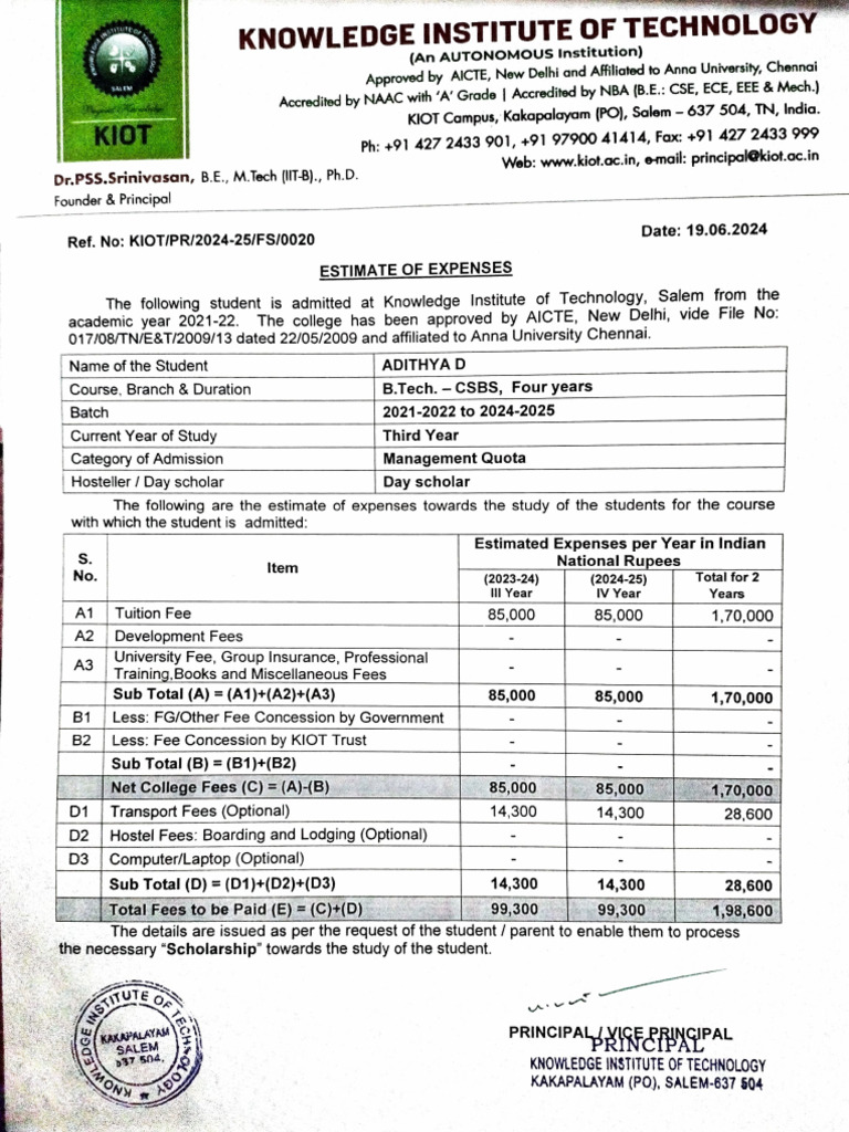 fees structure | PDF | Vocational Education | Career And Technical ...