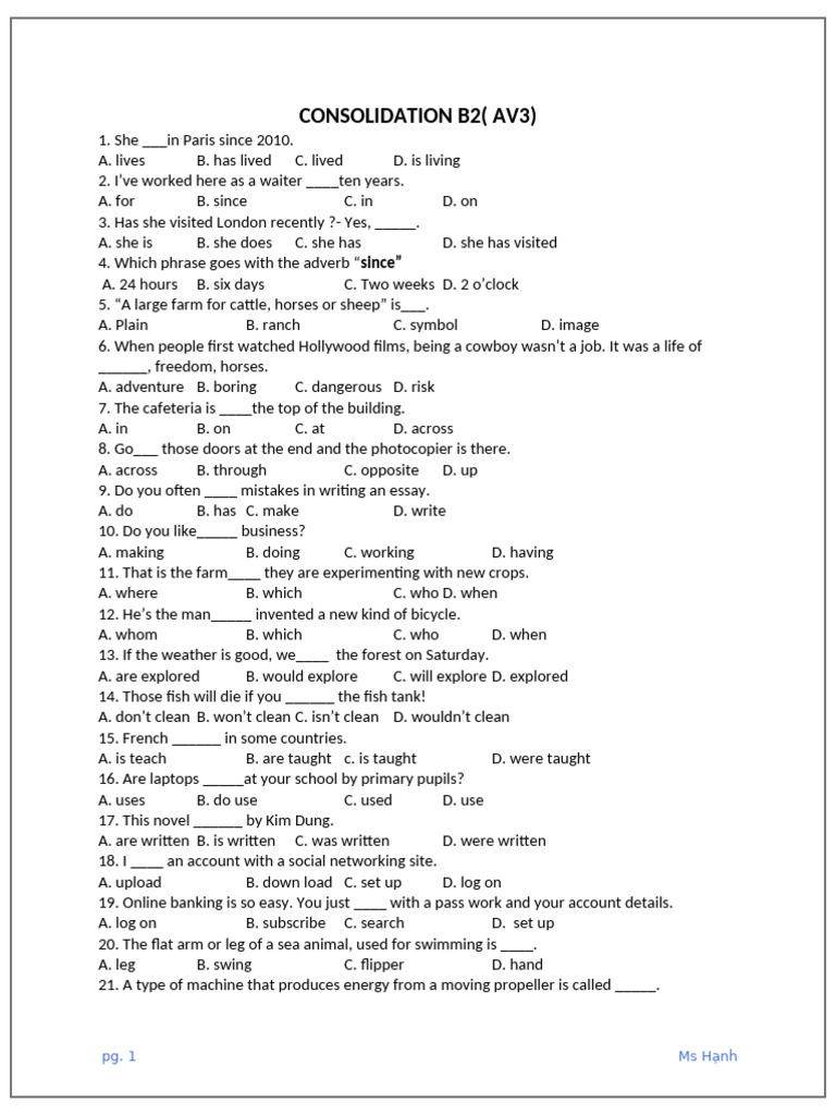 CONSOLIDATION AV3 không có keys | PDF