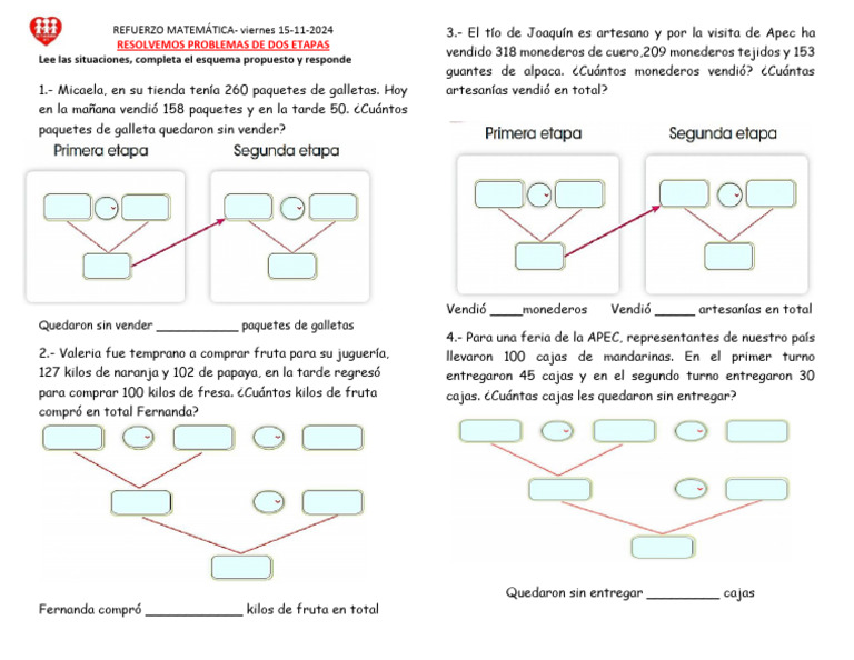 Ficha - Resolvemos Problemas de Dos Etapas | PDF